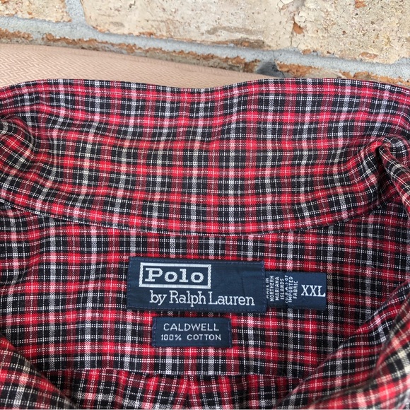 Polo Ralph Lauren | Shirts | Polo Ralph Lauren Caldwell Cotton Red Black Plaid Short Sleeve ...